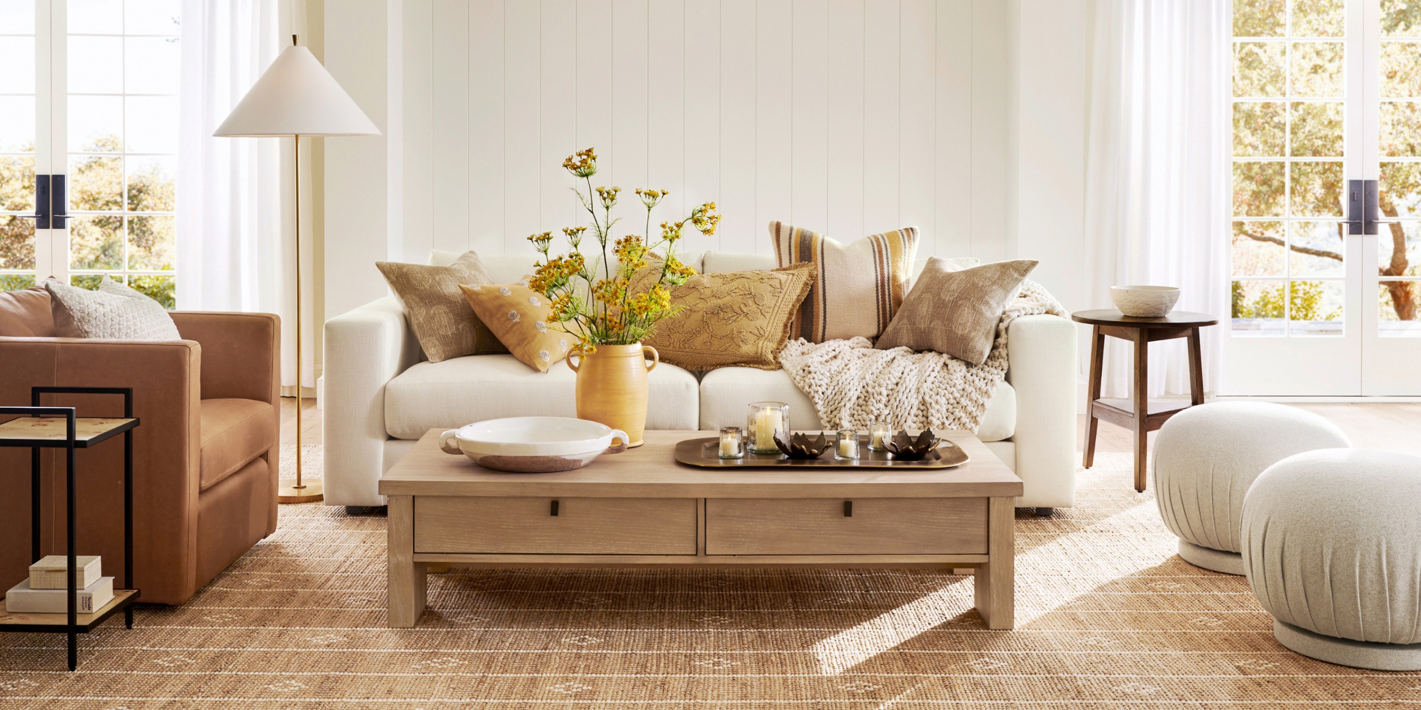 Carmel Farmhouse Living Room | Pottery Barn