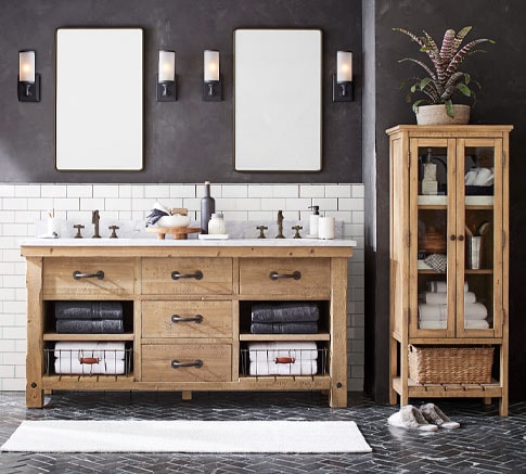 Benchwright Marble Bathroom Pottery Barn