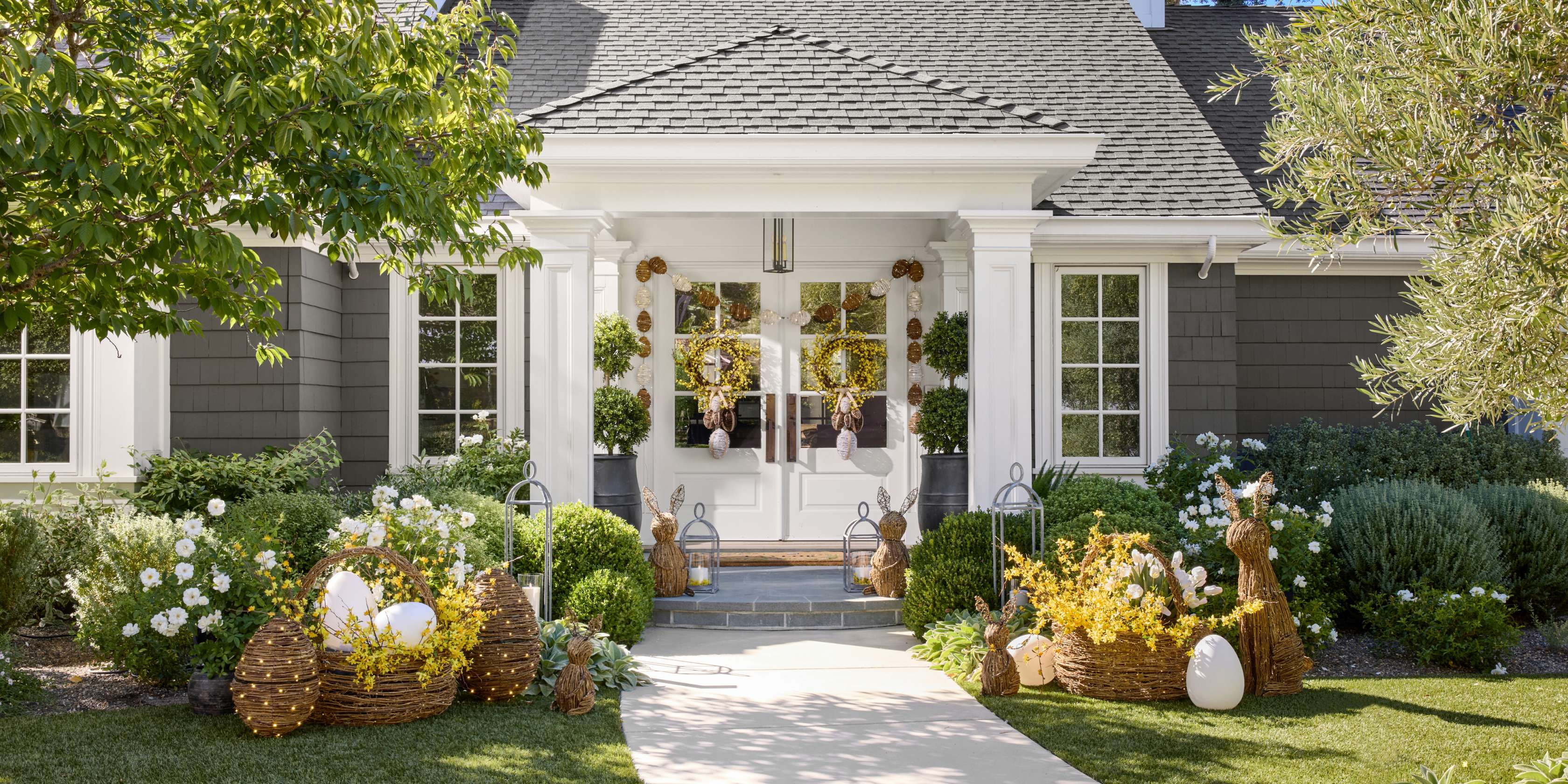 Easter Front Door with Egg String Lights | Pottery Barn