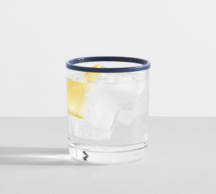 Stripe Rim Acrylic Drinking Glasses | Pottery Barn