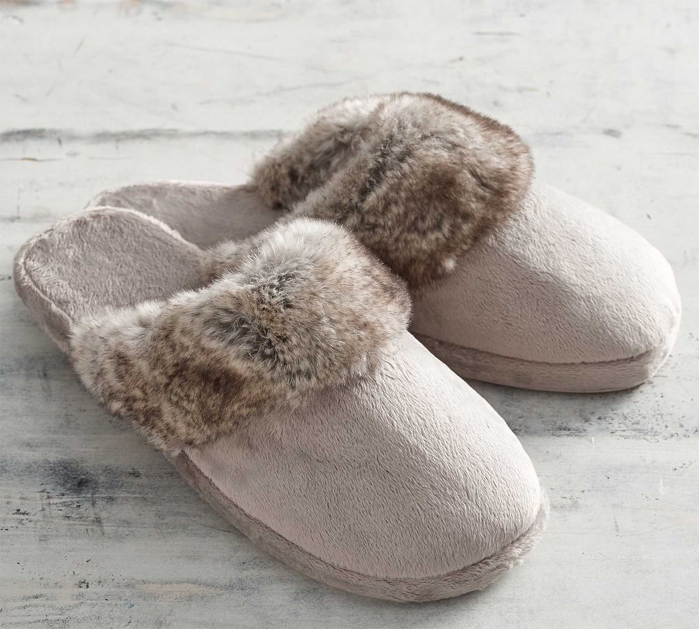 Faux Fur Slippers | Pottery Barn