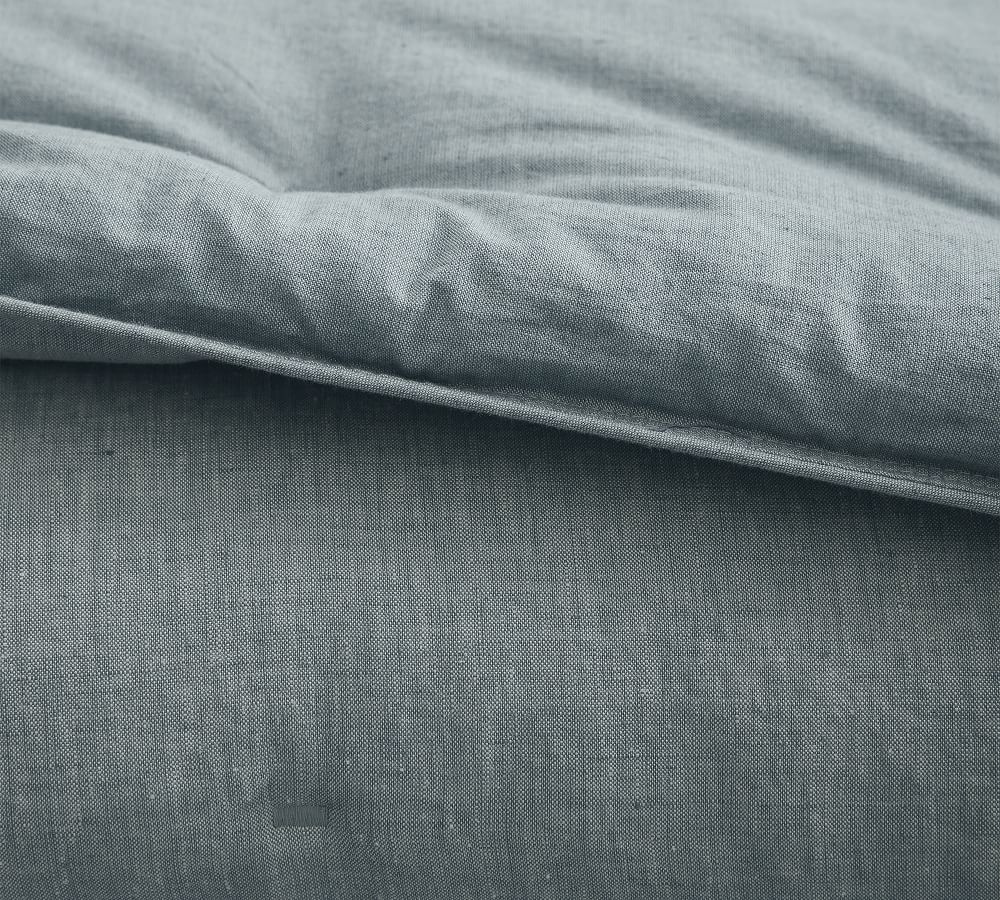 Belgian Flax Linen Comforter - White | Pottery Barn