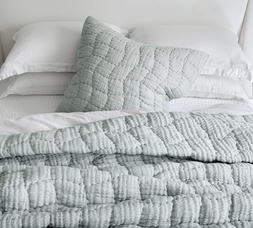 Cloud Linen Handcrafted Quilt | Pottery Barn