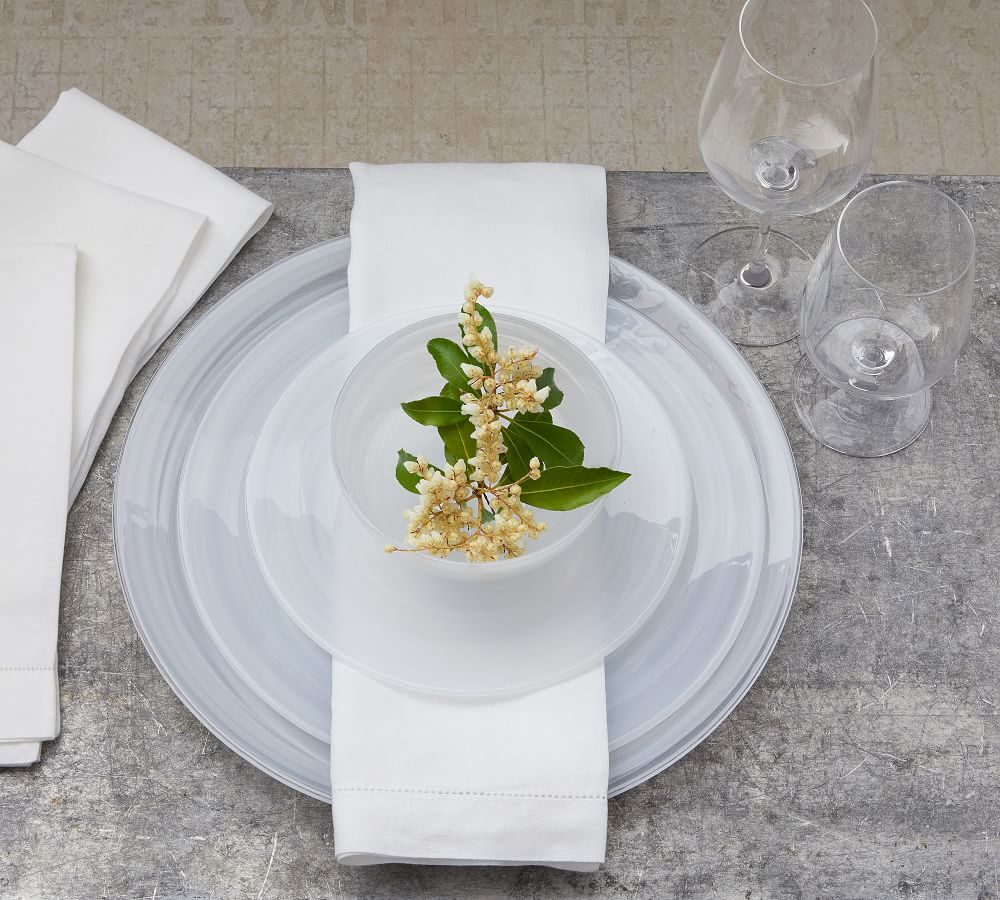 Alabaster Glass Dinnerware Collection - White | Pottery Barn