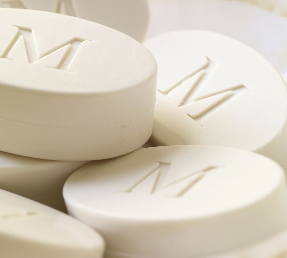 Monogrammed Paperwhite Oval Soap Set | Pottery Barn
