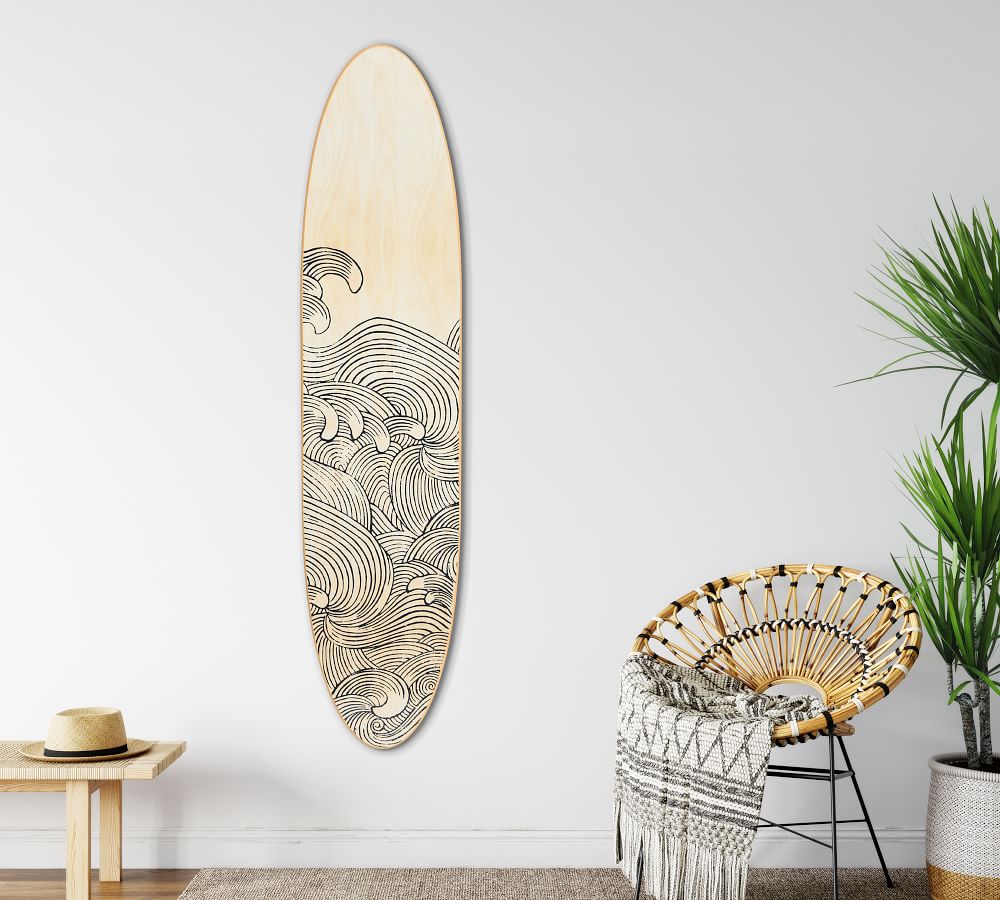 Wave Design Surfboard Wall Art | Pottery Barn