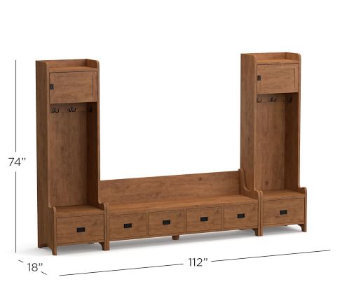 Wade 3-Piece Hall Tree & Entryway Bench Set | Pottery Barn