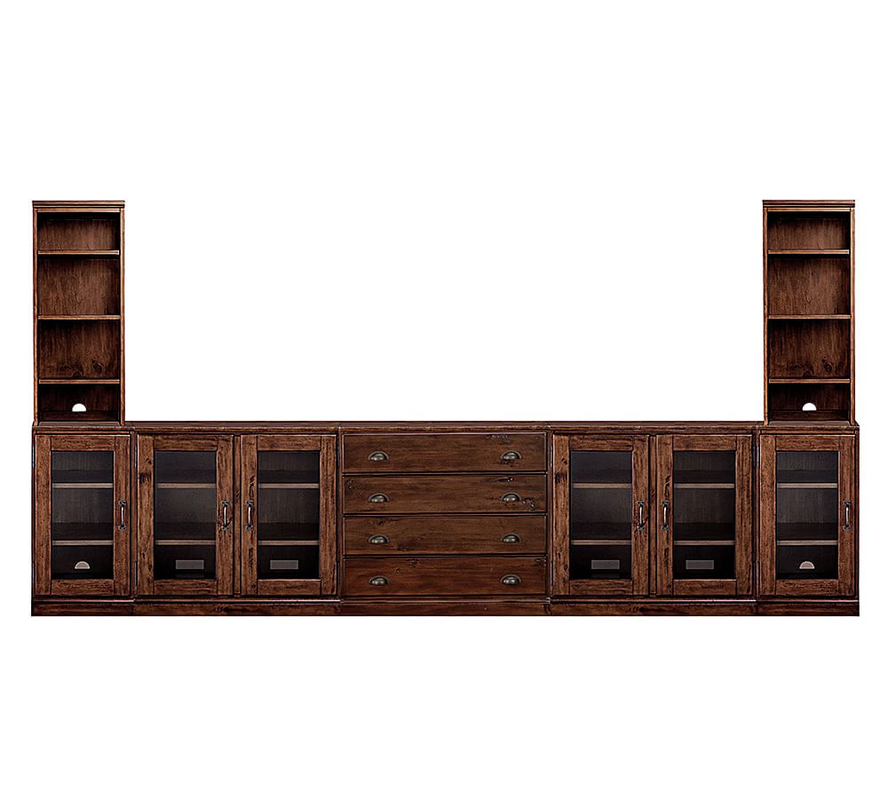 Printer's 128" x 69.5" Bookcase Towers with Cabinets | Pottery Barn