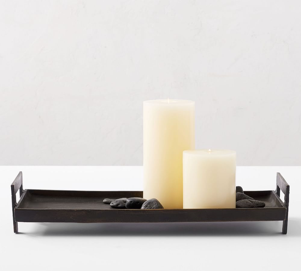 Barrett Cast Candle Decorative Tray | Pottery Barn