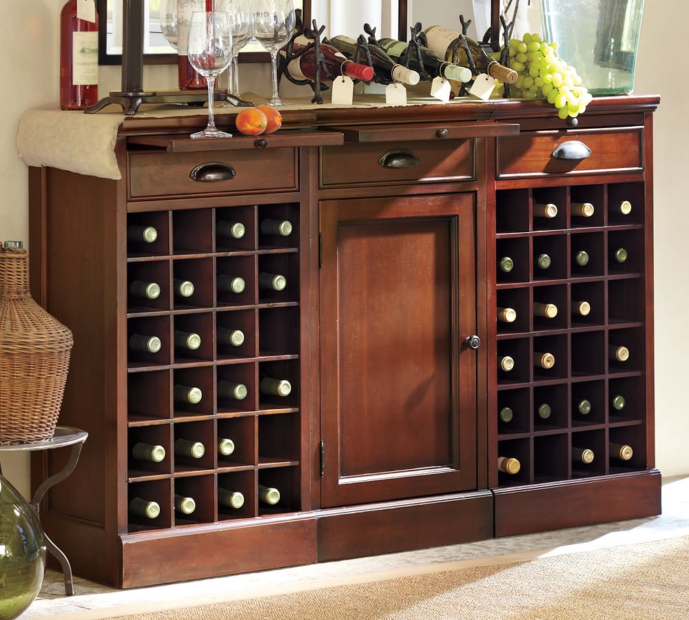 Modular Bar 54” Buffet With Double Wine Grid | Pottery Barn