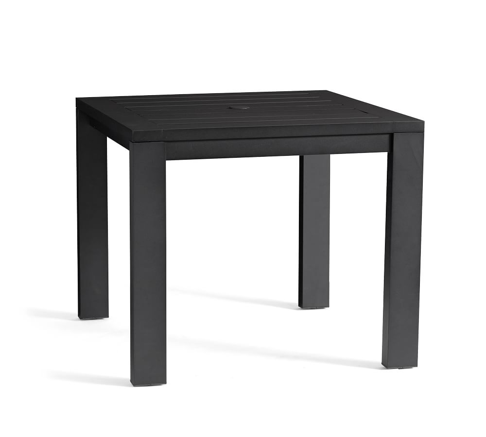 Malibu 36" Metal Square Dining Table, Black | Pottery Barn