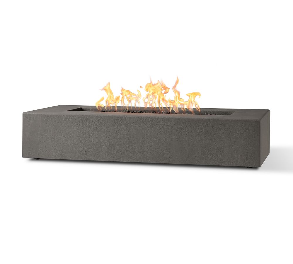 Arbor 60" Low Rectangle Natural Gas Fire Table | Pottery Barn