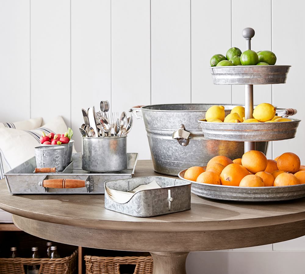 Galvanized Metal Party Bucket & Stand | Pottery Barn