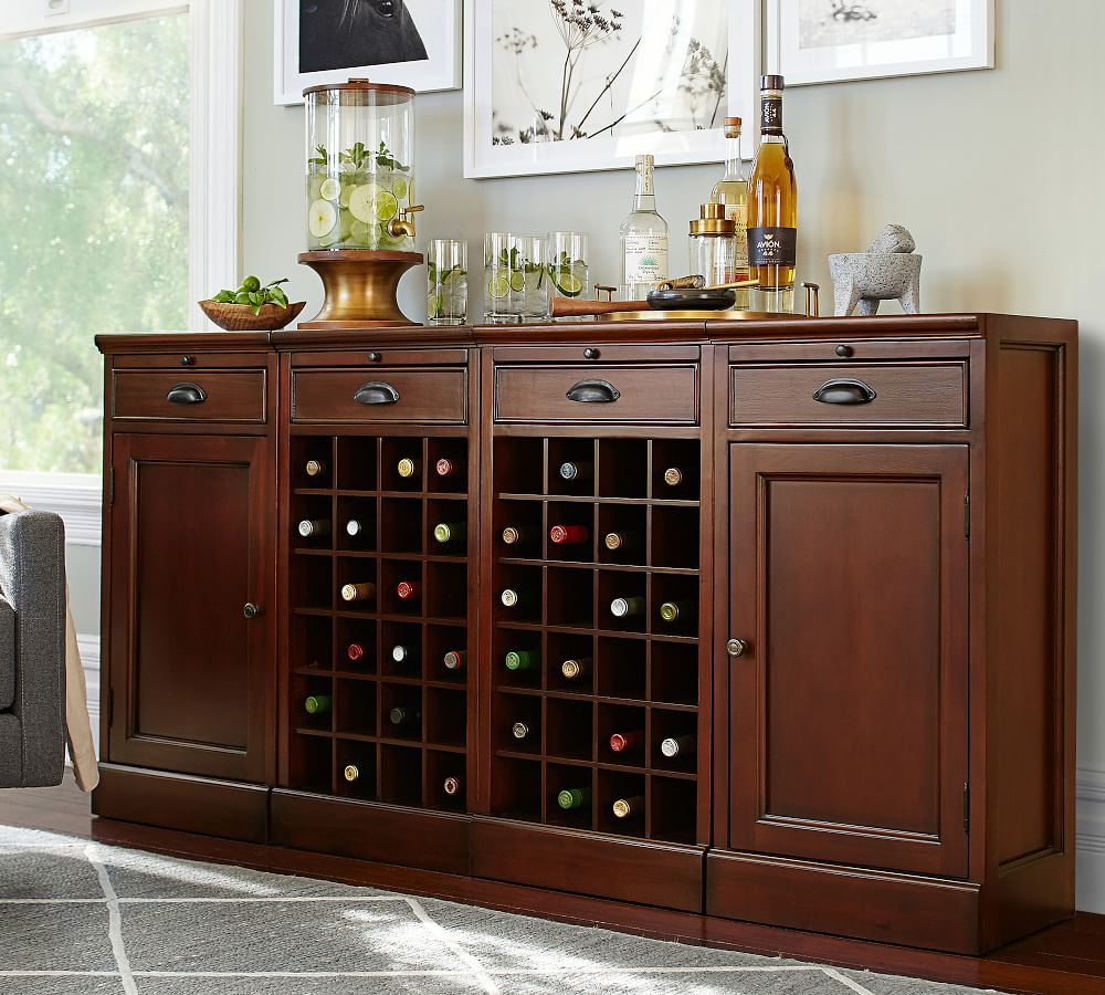 Modular Bar 72” Buffet With Double Wine Grid | Pottery Barn