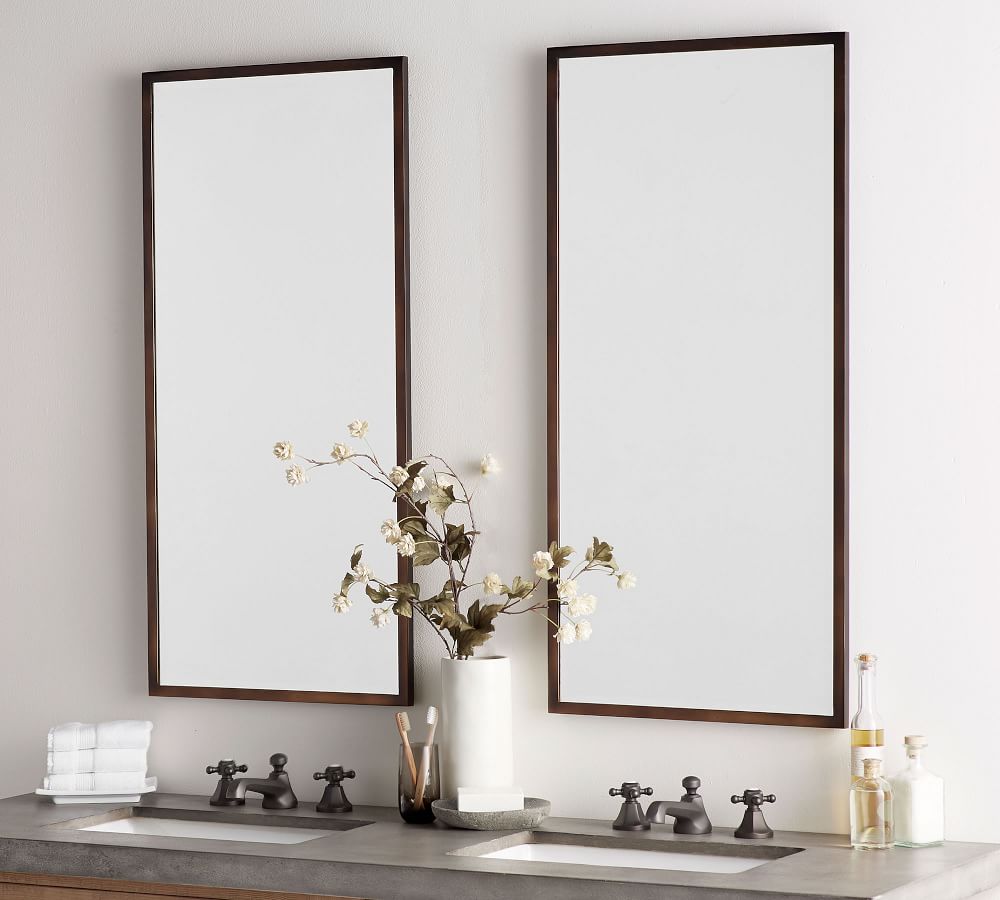 Kensington Rectangular Slim Mirror with D-Ring Mount | Pottery Barn