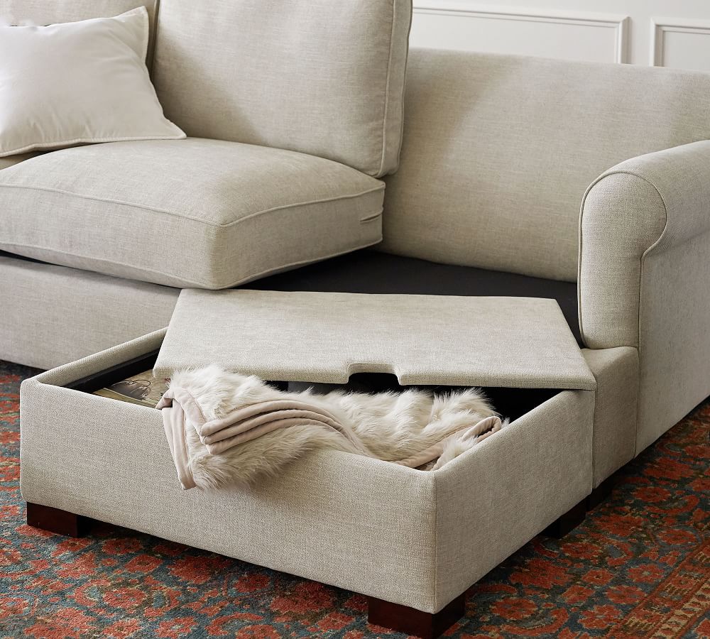 Townsend Roll Arm Upholstered Sofa with Storage | Pottery Barn