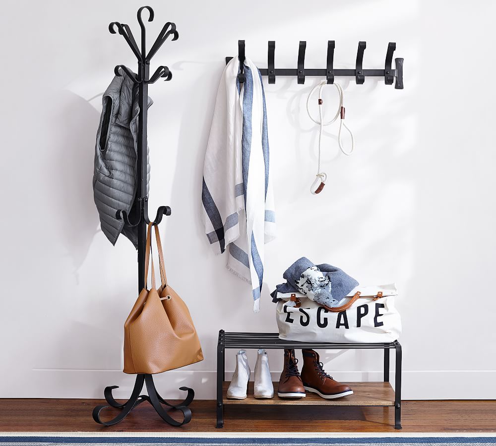 Blacksmith Iron 6-Hook 31" Rack | Pottery Barn