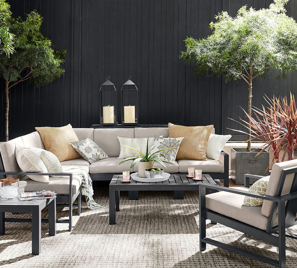 Indio Metal Lounge Chair, Slate | Pottery Barn