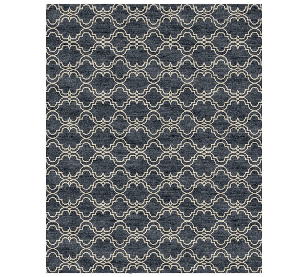 Scroll Tile Hand-Tufted Wool Rug | Pottery Barn