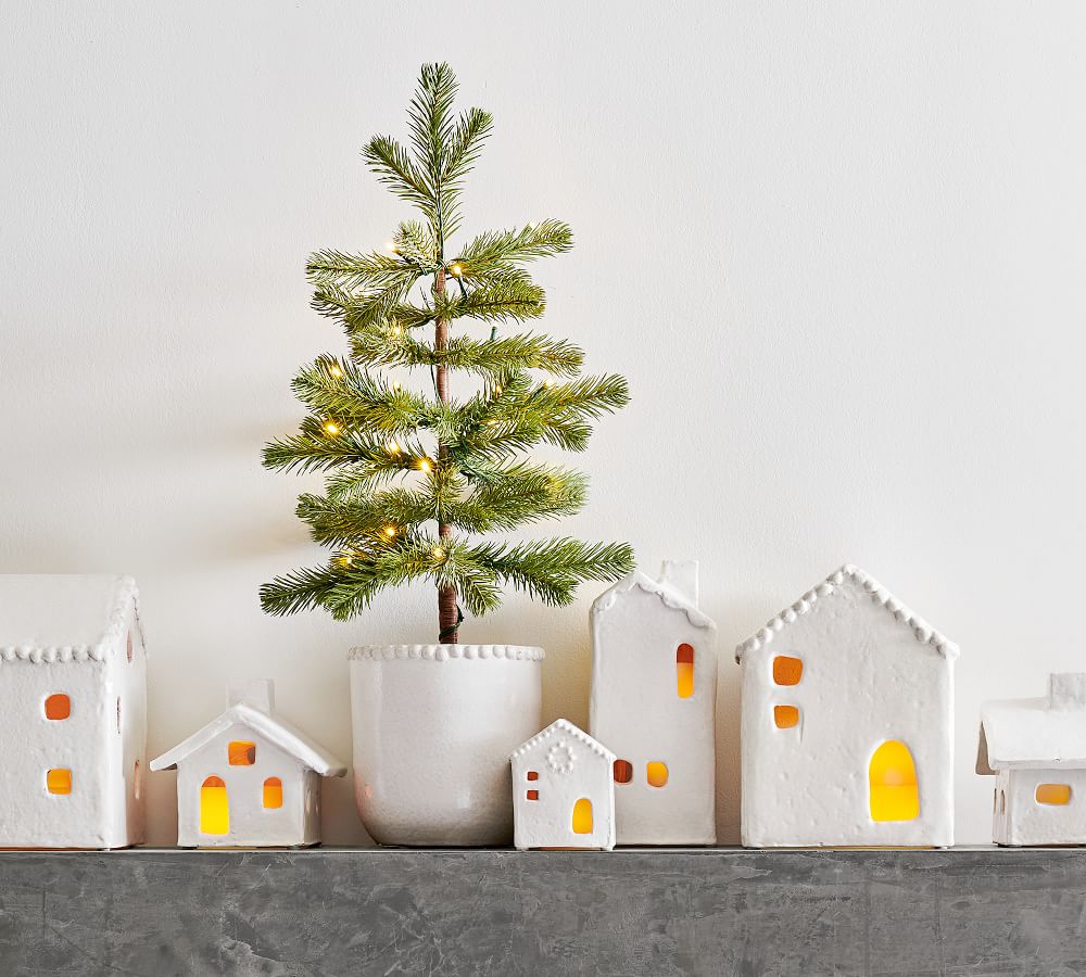 Handmade Ceramic Christmas Village Houses | Pottery Barn