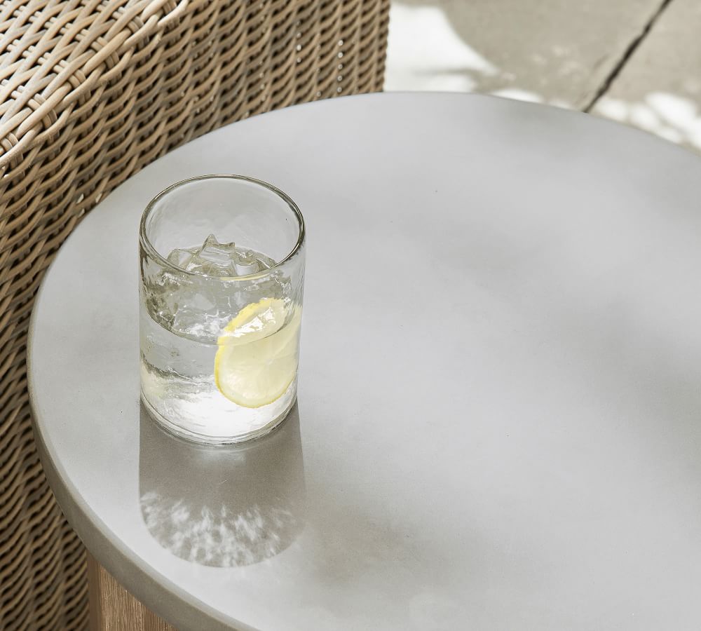 Abbott Outdoor Side Table, Brown | Pottery Barn