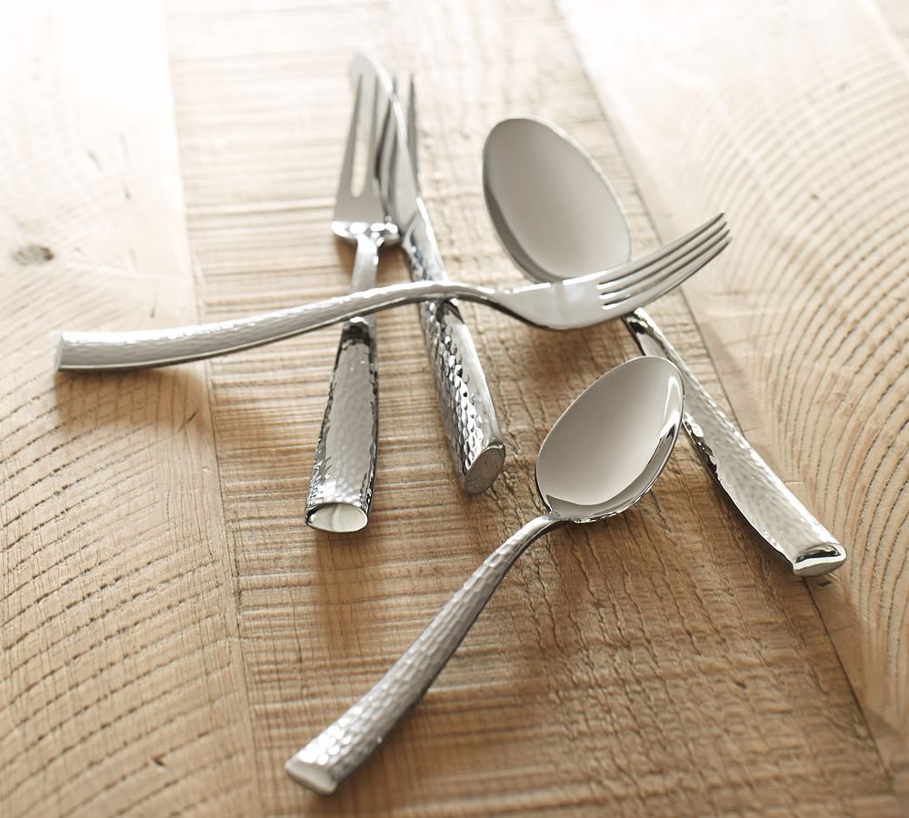 Shiny Hammered Handcrafted Flatware | Pottery Barn