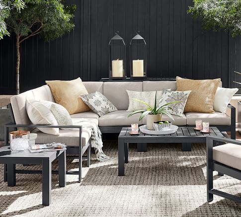 Indio 60" Metal Extending Dining Table, Slate | Pottery Barn