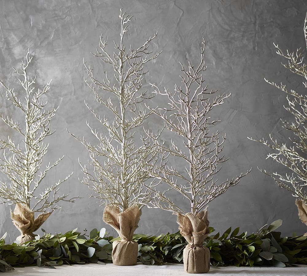 Champagne Glitter Trees | Pottery Barn