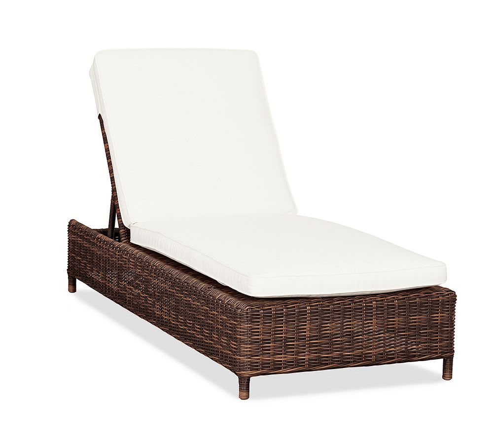Torrey All-Weather Wicker Outdoor Chaise Lounge, Espresso | Pottery Barn