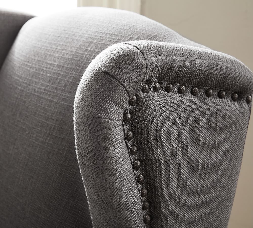Delancey Petite Upholstered Wingback Armchair | Pottery Barn