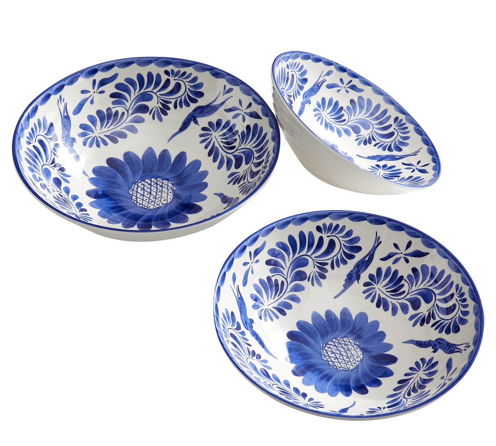 Puebla Melamine Serving Bowls - Set of 3 | Pottery Barn