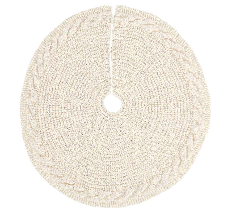 Chunky Cable Knit Tree Skirt | Pottery Barn