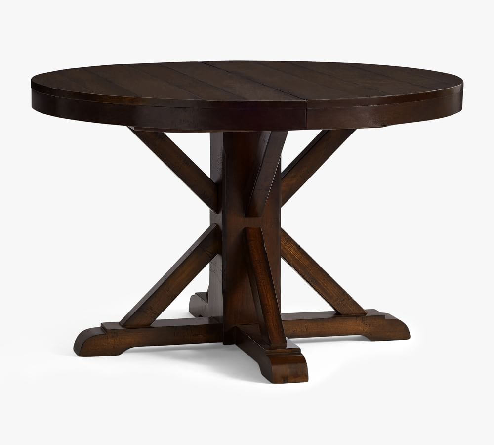 Benchwright Round Pedestal Extending Dining Table | Pottery Barn