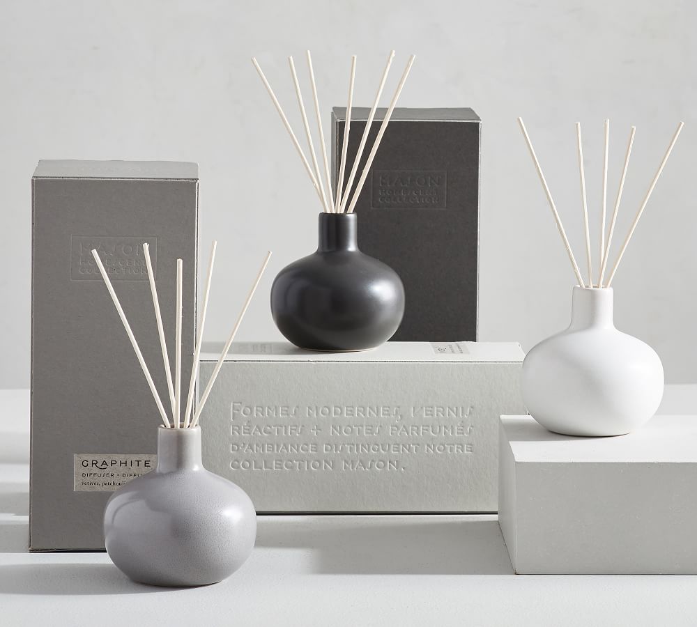 Mason Ceramic Reed Diffuser - Grey Oak | Pottery Barn