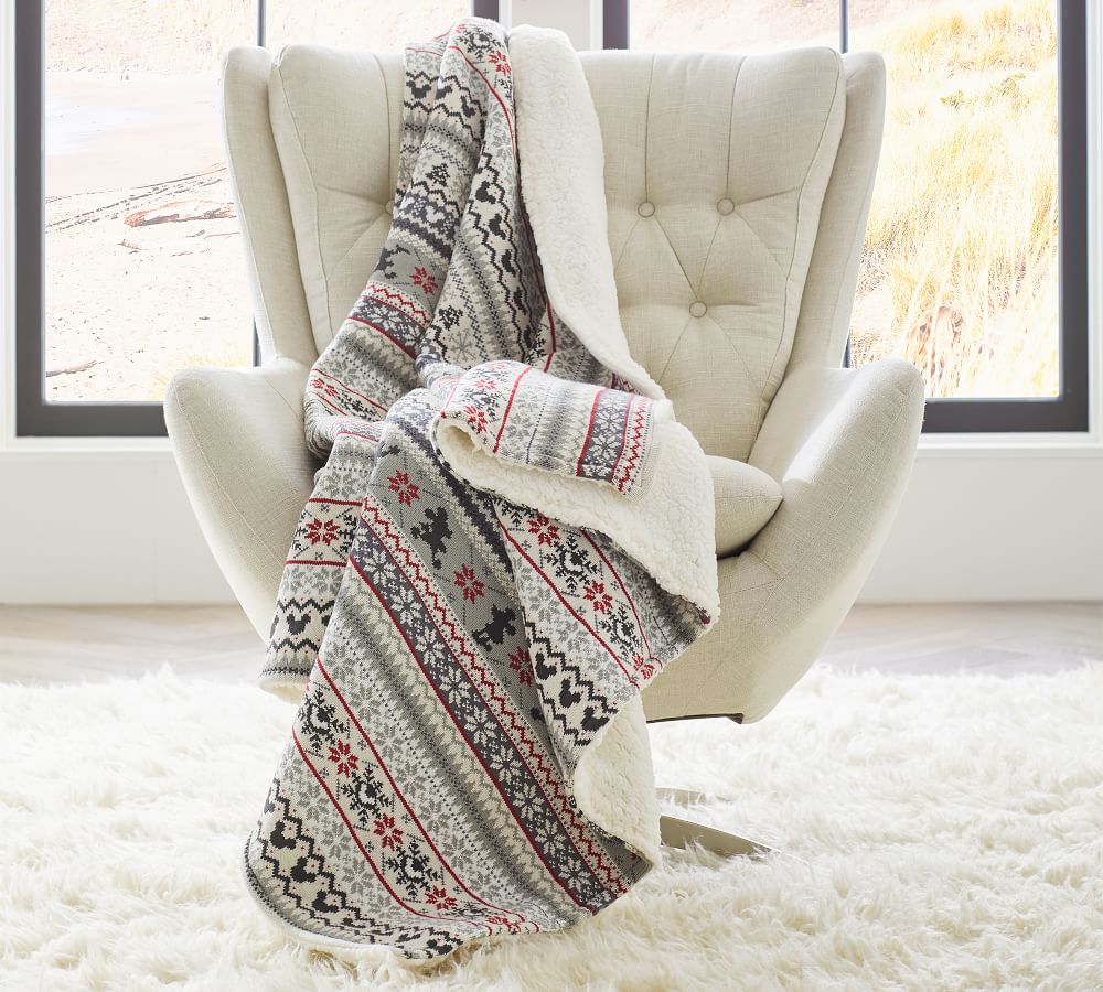 Disney Mickey Mouse Fair Isle Throw | Pottery Barn