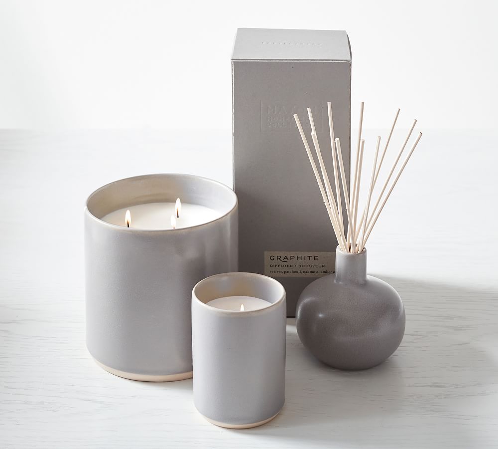 Mason Ceramic Reed Diffuser - Grey Oak | Pottery Barn