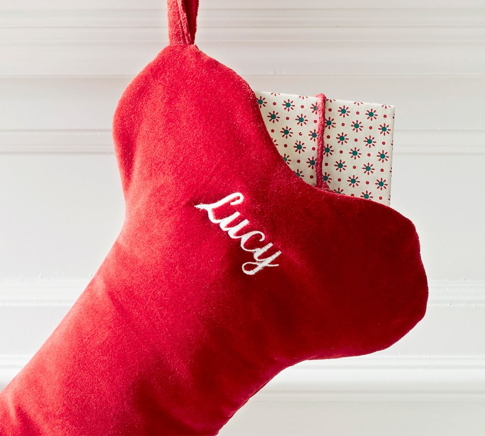 Classic Velvet Bone Stocking | Pottery Barn