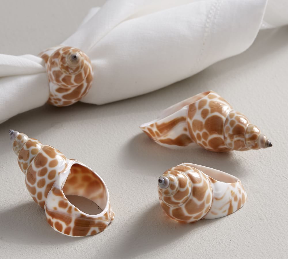 Babylon Shell Napkin Rings, Set of 4 | Pottery Barn