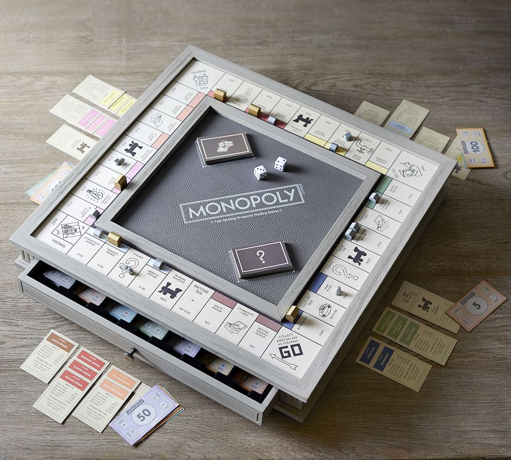 Wooden Monopoly Board Game - Luxury Edition | Pottery Barn