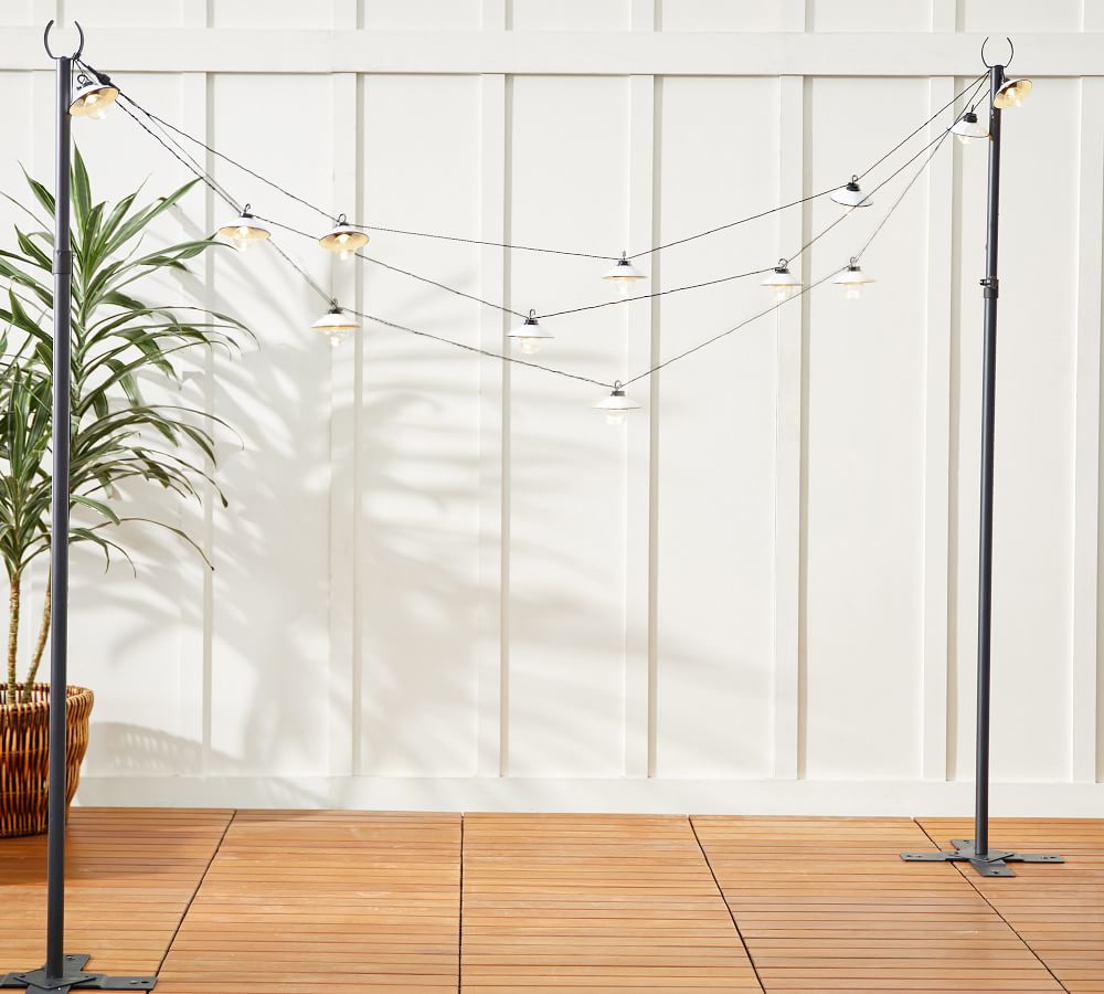 Outdoor Standing String Light Posts - Set of 2 | Pottery Barn