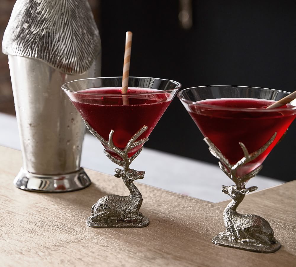 Stag Martini Glasses Set Of 2 Pottery Barn