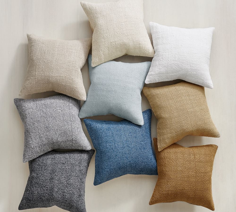 Faye Linen Textured Pillow Covers | Pottery Barn