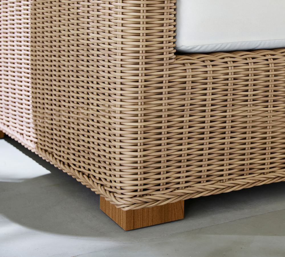 Huntington All-Weather Wicker Square Arm Lounge Chair | Pottery Barn