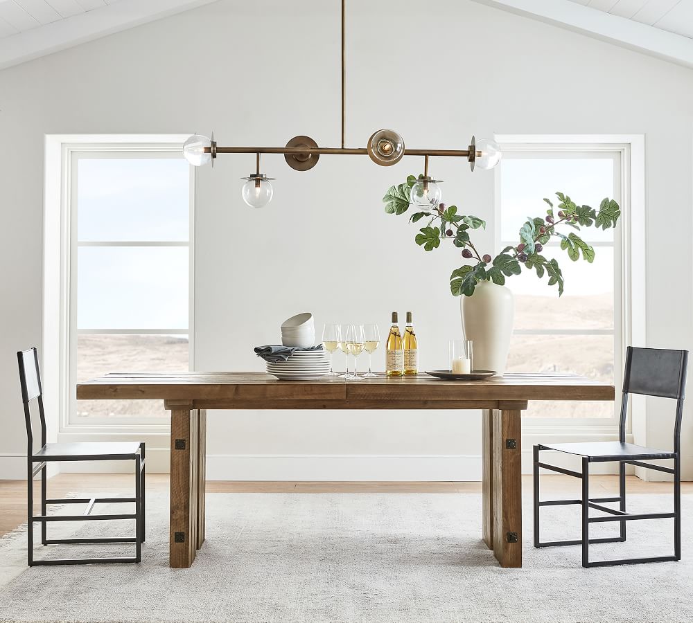 North Reclaimed Wood Extending Dining Table | Pottery Barn