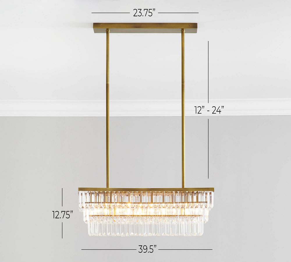 Gemma Crystal Rectangle Chandelier | Pottery Barn