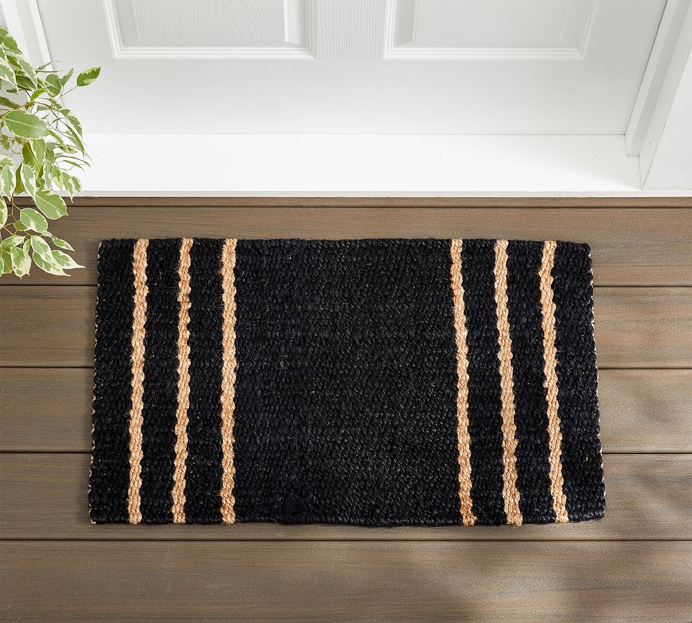 Three Stripe Natural Fiber Doormat | Pottery Barn