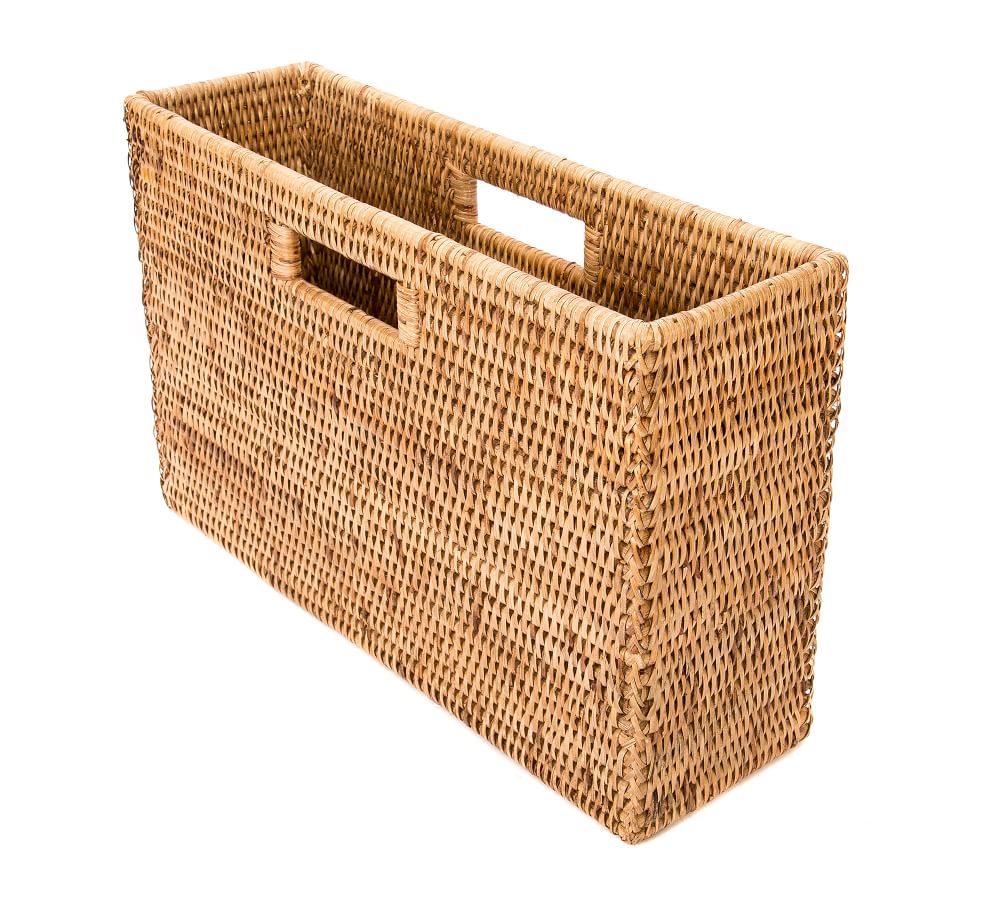 Tava Handwoven Rattan Rectangular Magazine Holder | Pottery Barn