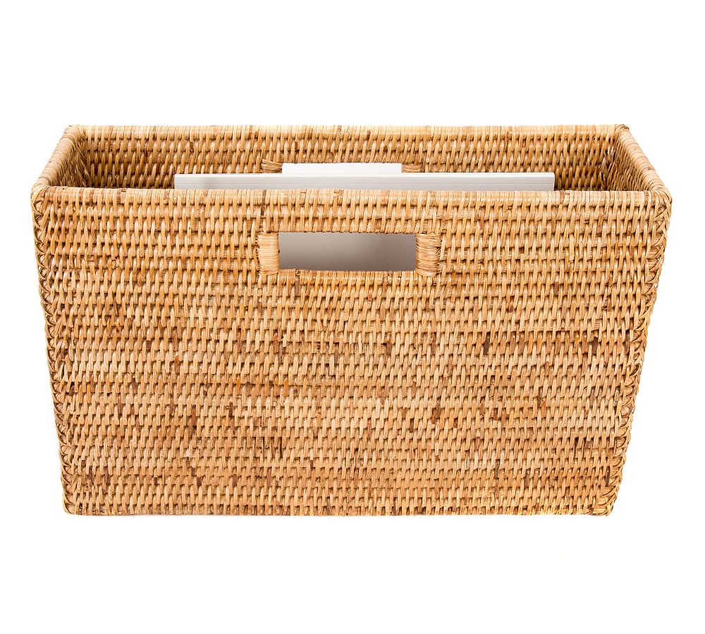 Tava Handwoven Rattan Rectangular Magazine Holder | Pottery Barn