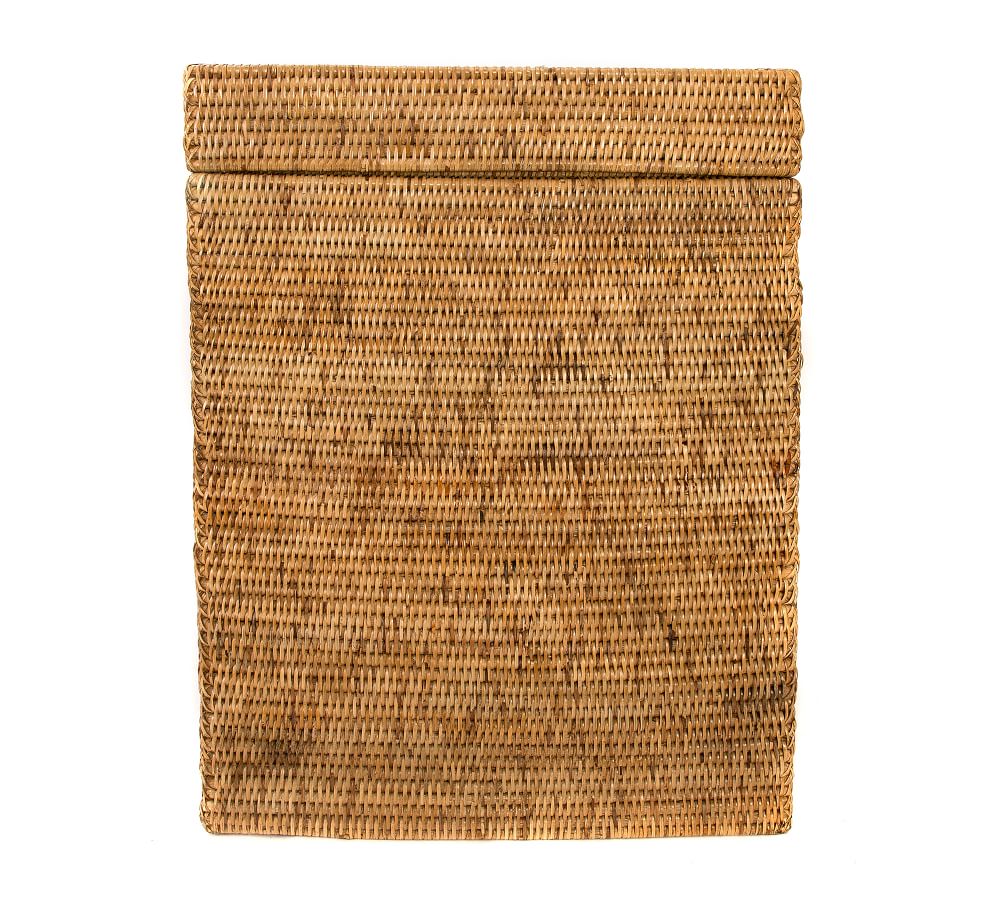 Tava Handwoven Rattan Rectangular Hinged Hamper | Pottery Barn