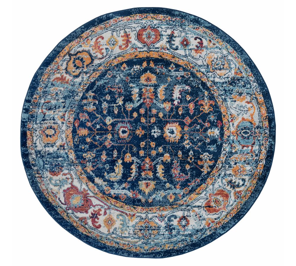 Blue Multi Tiana Synthetic Rug | Patterned Rugs | Pottery Barn